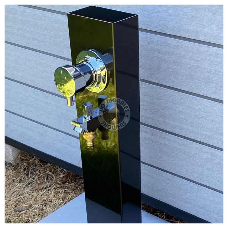 Black Outdoor Foot Wash Station 316L Marine Grade Stainless Steel